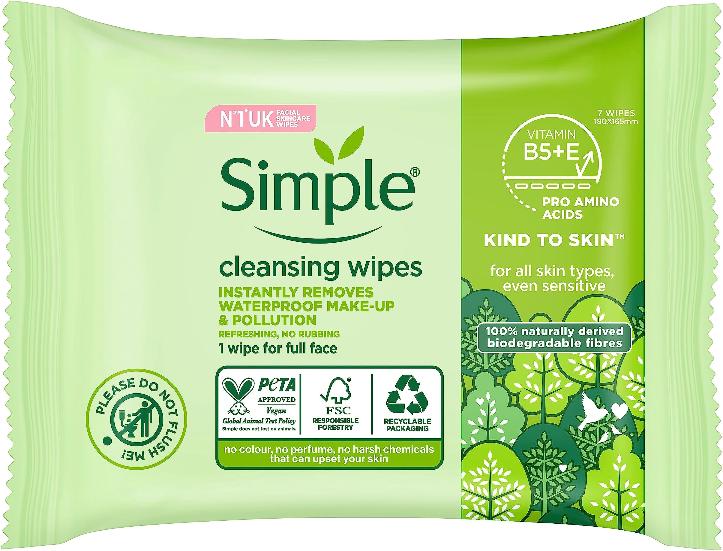Amazon.com: Simple Cleansing Wipes Face Wipes for Removing Makeup Kind ...