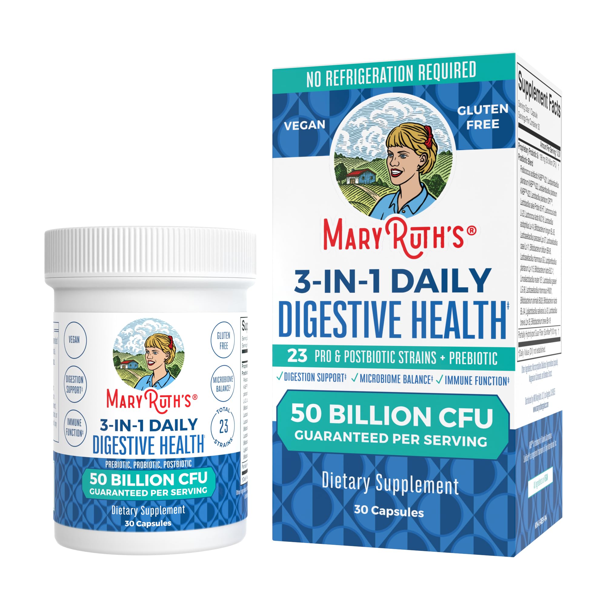 Amazon.com: MaryRuth Organics 3 in 1 Probiotics for Digestive Health ...