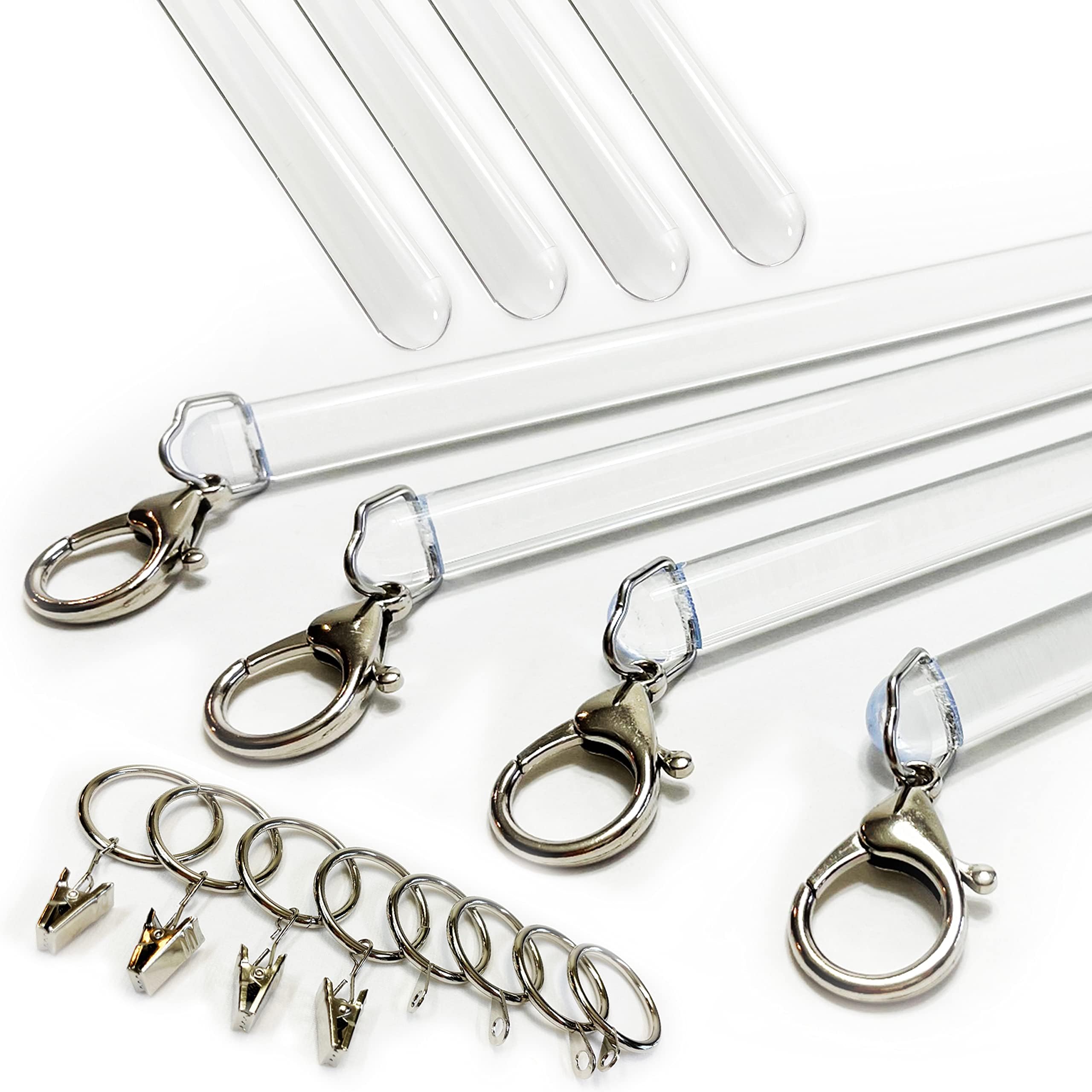 Amazon.com: 36" Fiberglass Drapery Baton Curtain Wands with Stainless ...