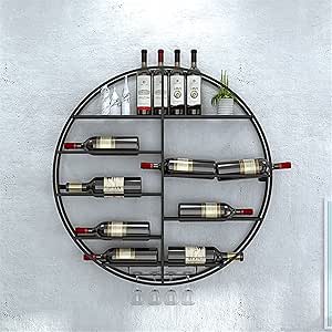 Amazon.com: Wine Rack Round Wall-Mounted, Metal Wine Display Stand ...