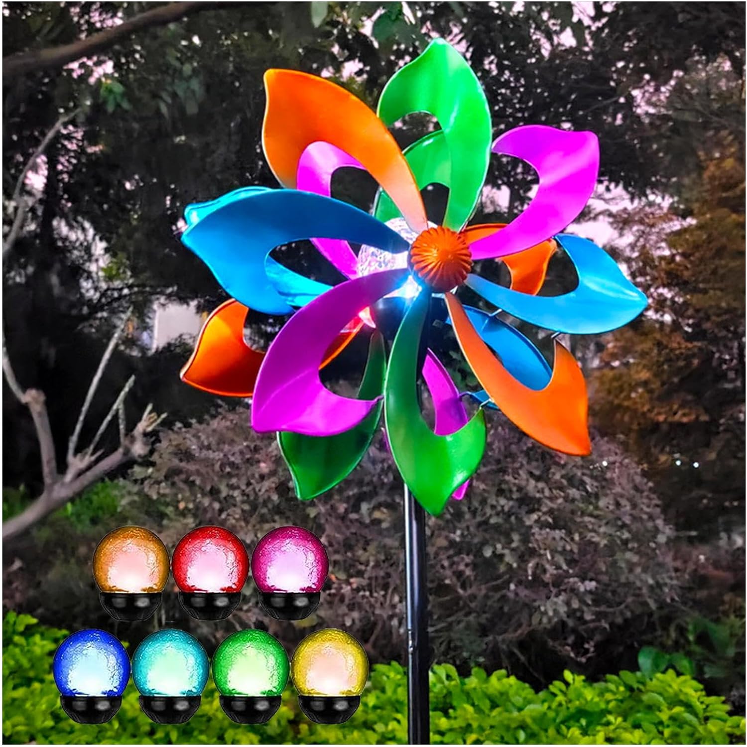 Amazon.com: Solar Wind Spinners Outdoor Clearance, Garden Whirligig ...