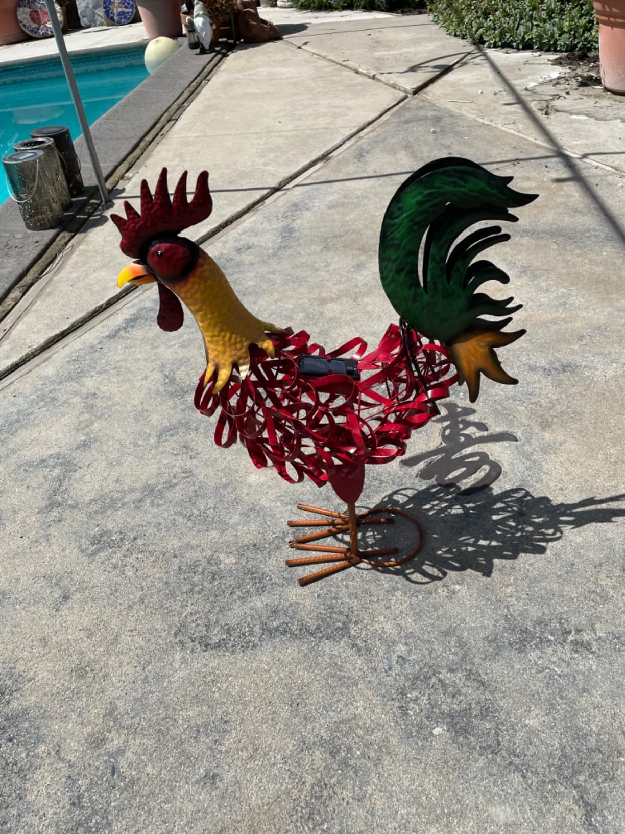 Amazon.com: Tiejiajiang Solar Peacock Metal Garden Statue Light Yard ...