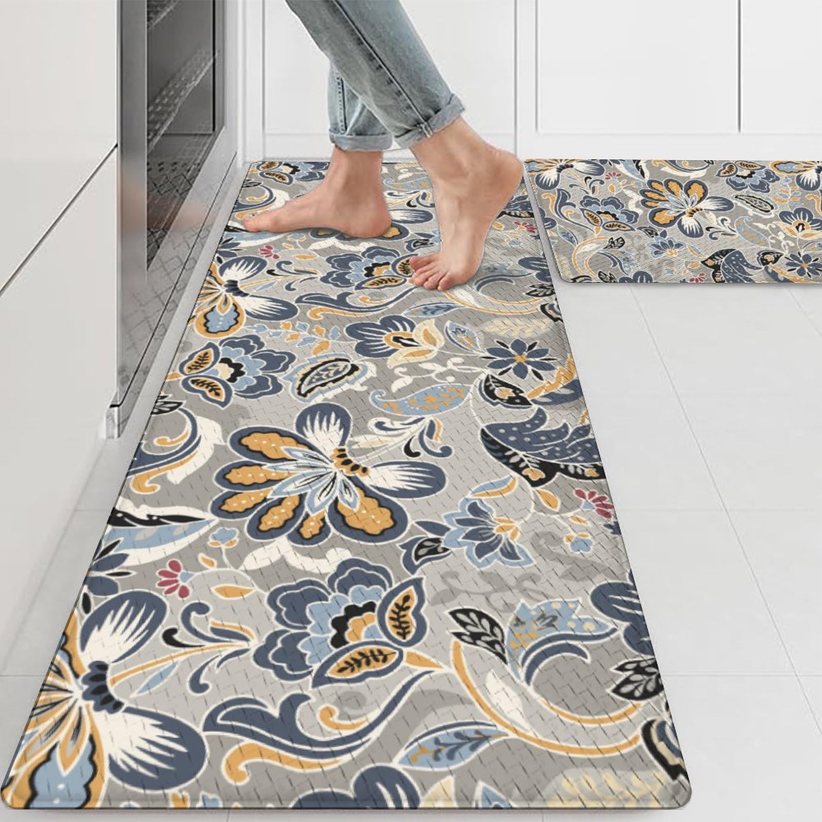 Amazon.com: Lunerfex Kitchen Mats for Floor 2PCS, Non-Skid Waterproof ...