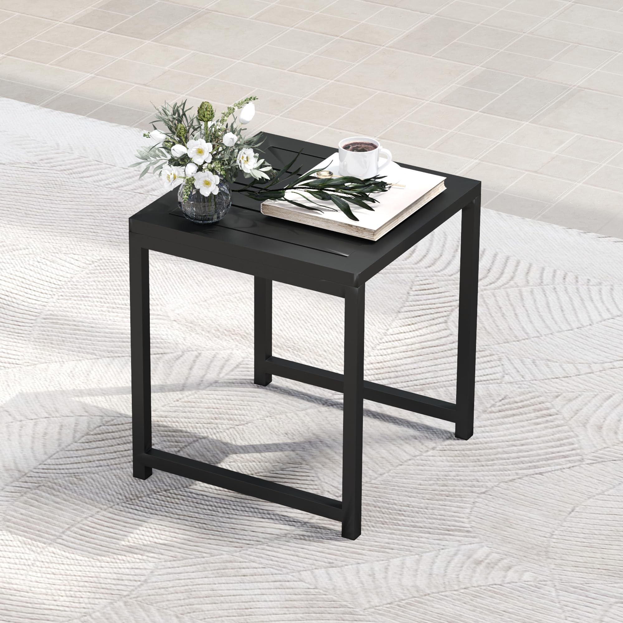 Amazon.com : Solaste Aluminum Outdoor Patio Side Table, Water-Resistant ...