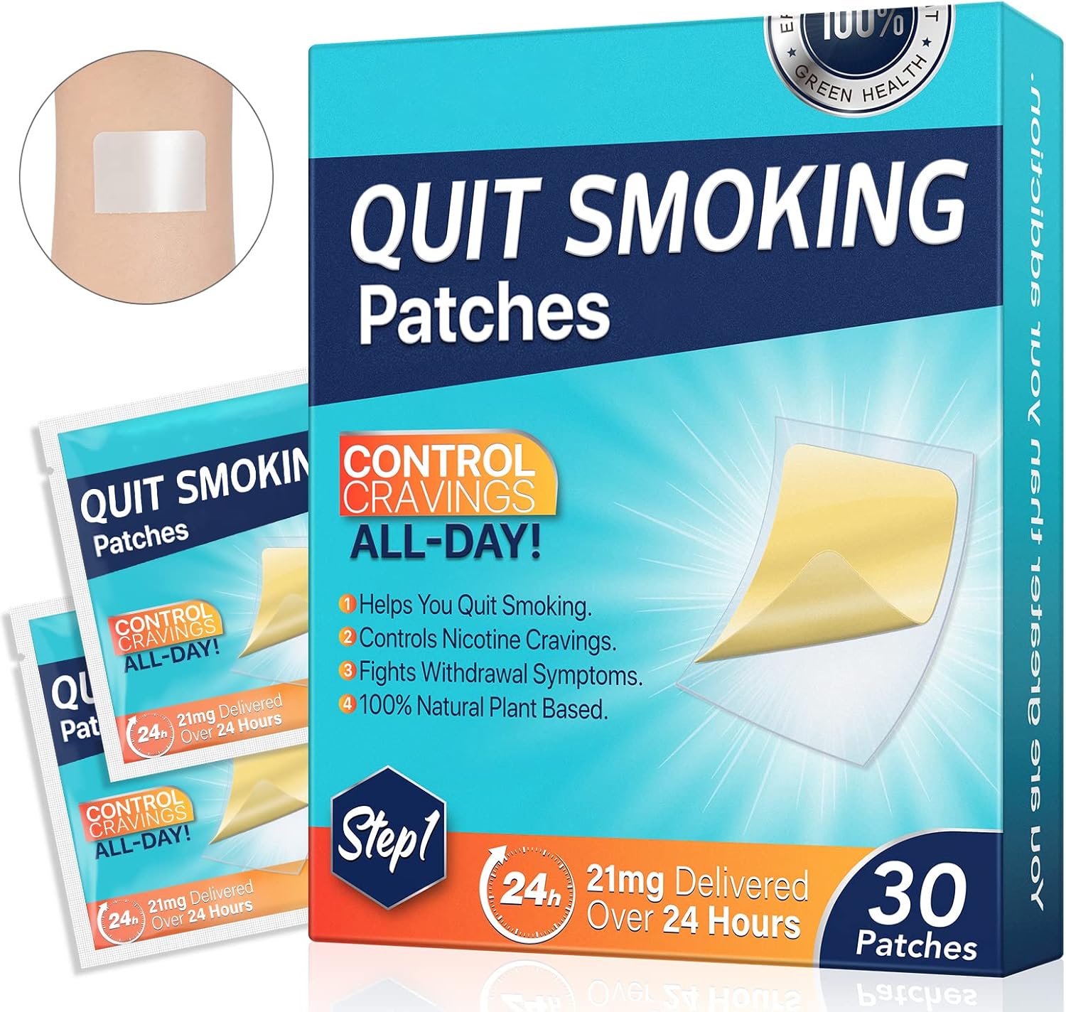 Amazon.com: 21mg Step 1 Smoking Aid Stop Smoking Patch Easy and ...