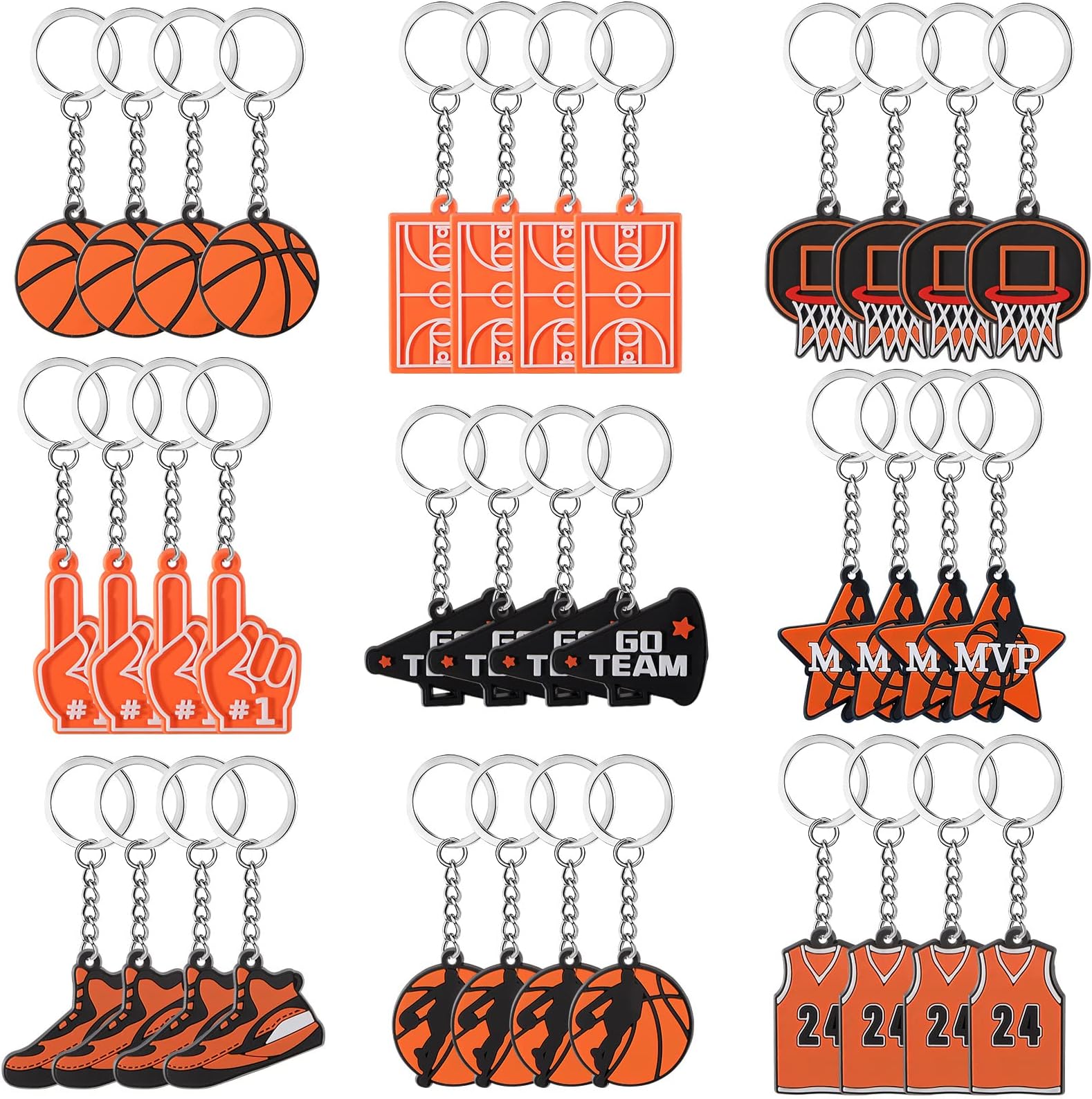 Amazon.com: CupaPlay 24 PCS Basketball Keychains/Keyrings Motivational ...