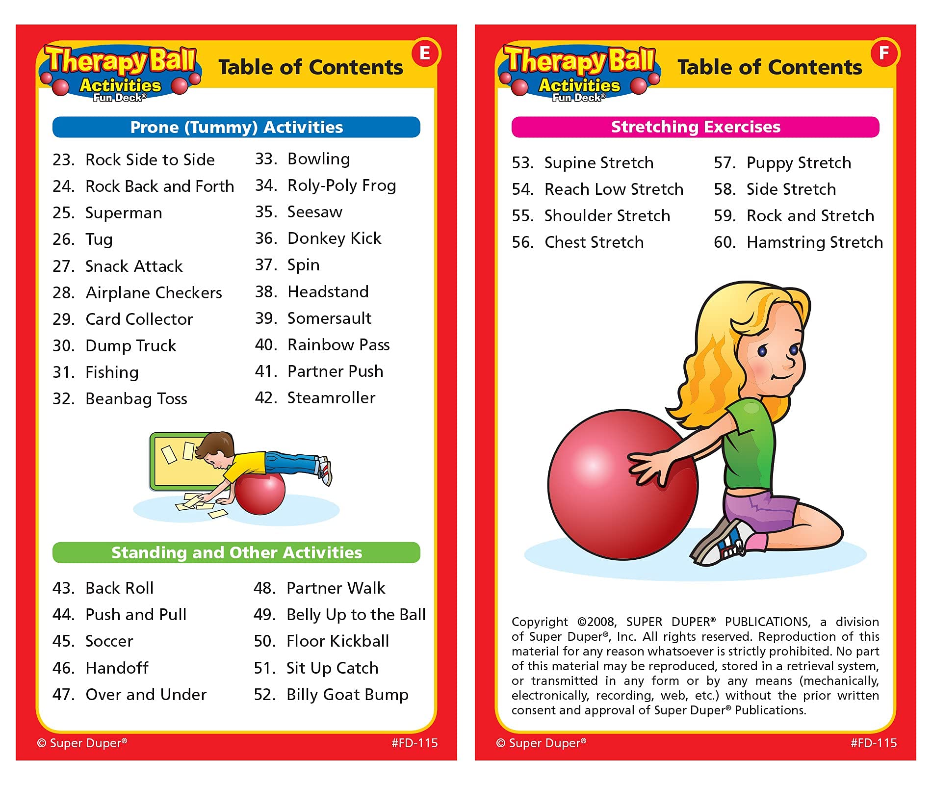 Buy Super Duper Publications | Therapy Ball Activities Fun Deck | Upper ...