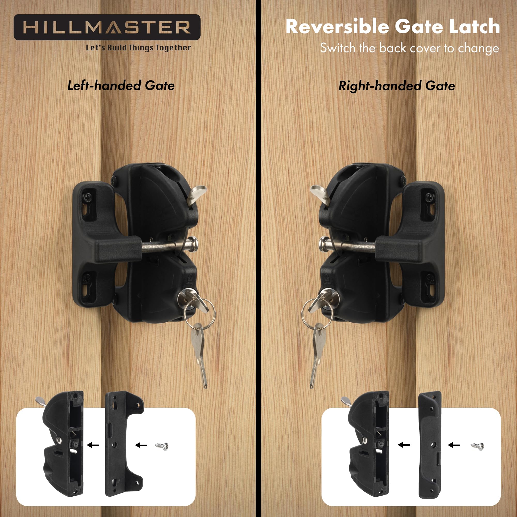 Snapklik.com : Key Lockable 2 Sided Gate Latch Key,Self Locking Gate ...
