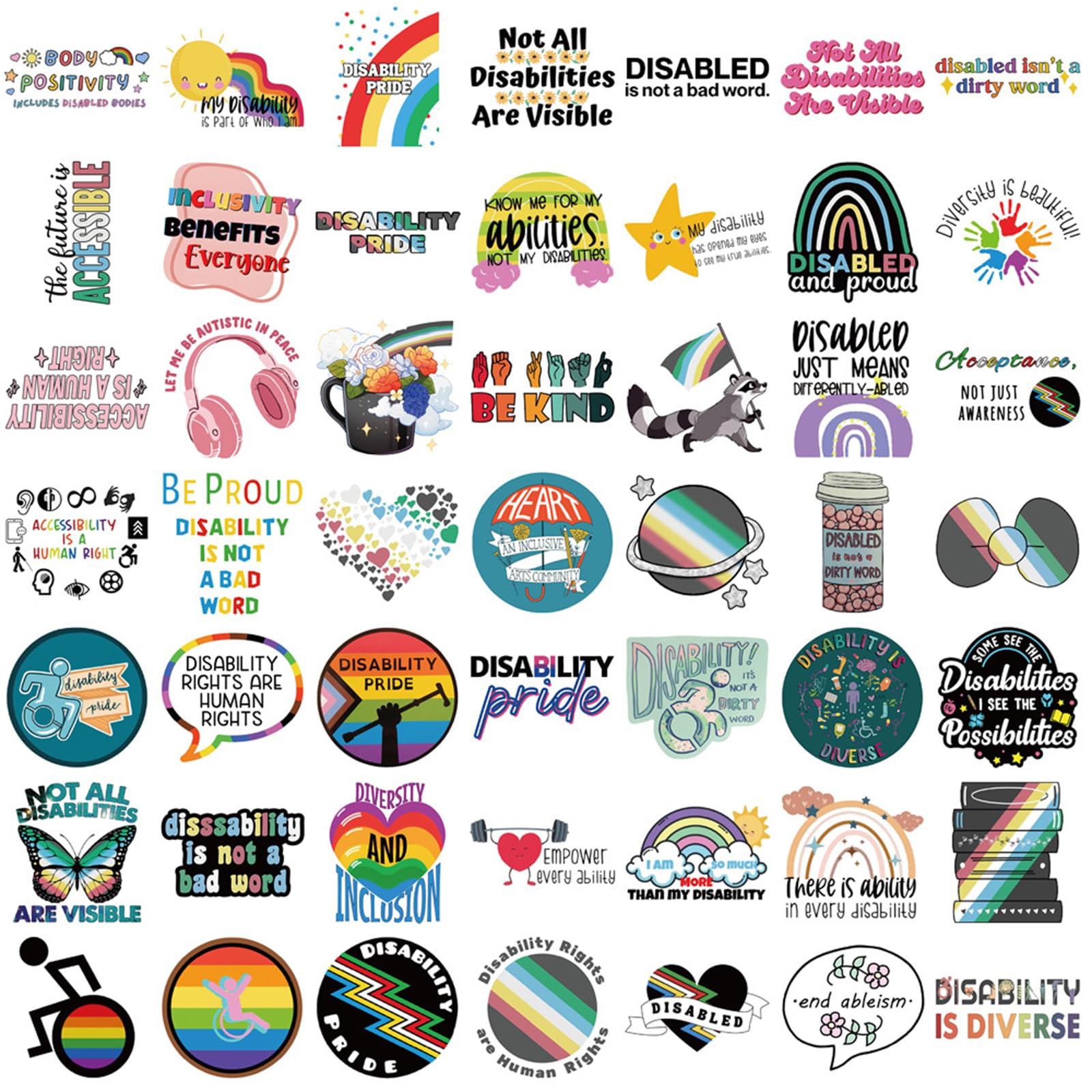 Snapklik.com : 50PCS Disability Pride Sticker For Laptop Disabled Is ...