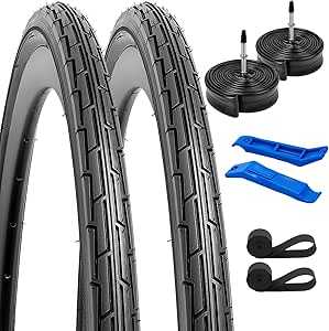 Amazon.com : YUNSCM 2-PCS 700C Road Bike Tires 700x35C/37-622 and 700C Heavy Duty Bike Tubes ...