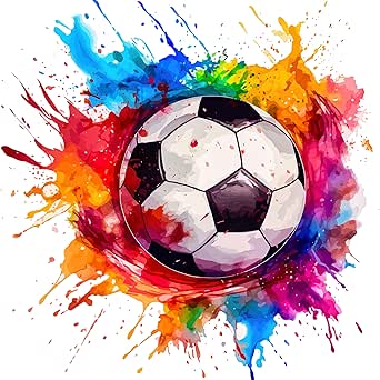 Amazon.com: Fabric Panel 8"x8" Colorful Soccer Ball 100% Cotton ...