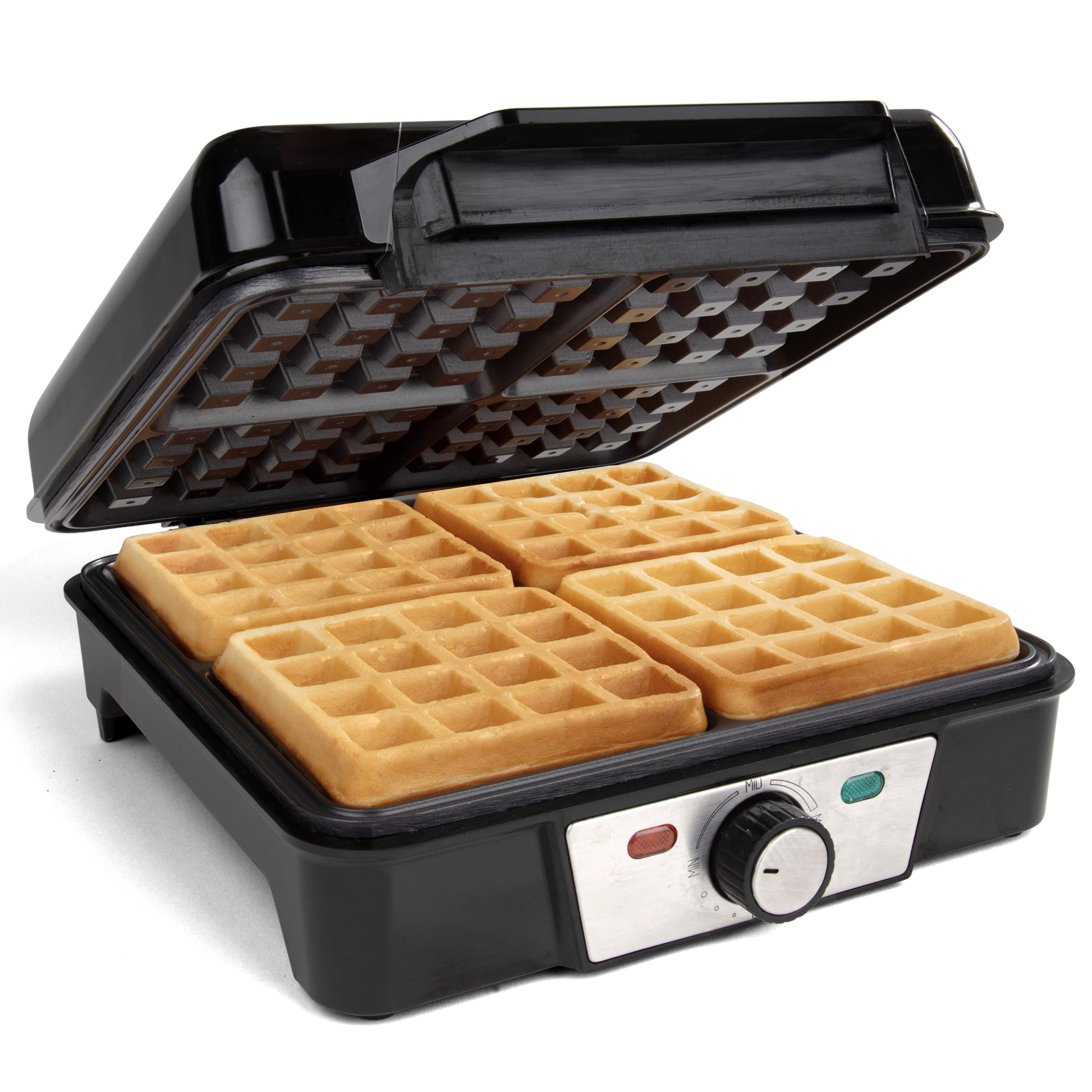 CucinaPro Four Square Belgian Waffle Maker, Extra Large Stainless Steel ...