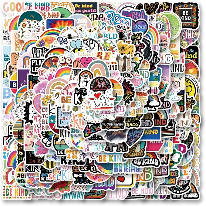 Amazon.com: 200pcs Be Kind Stickers Pack, Aesthetic Vinyl Waterproof ...