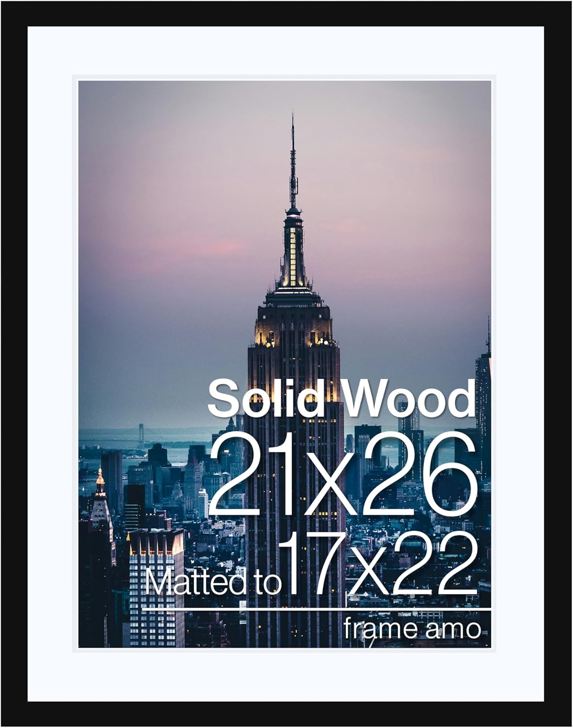 Amazon.com - Frame Amo 21x26 Black Picture Frame with 16.5x21.5 White ...