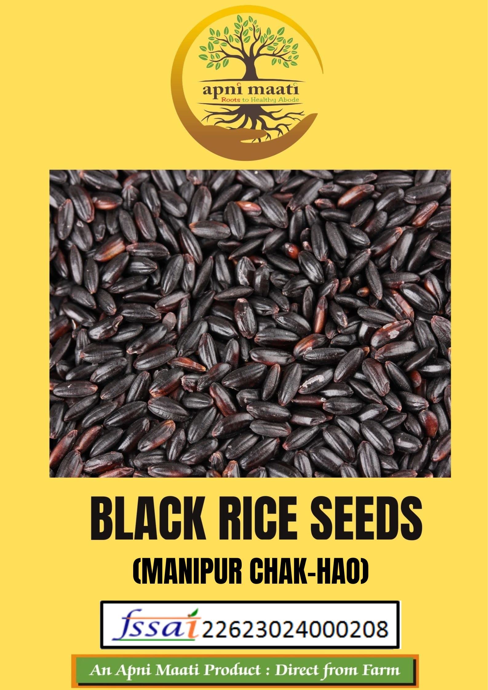 Buy Apni Maati Black Rice Rarest Manipuri Paddy - 1 kg (Chak-Hao for ...