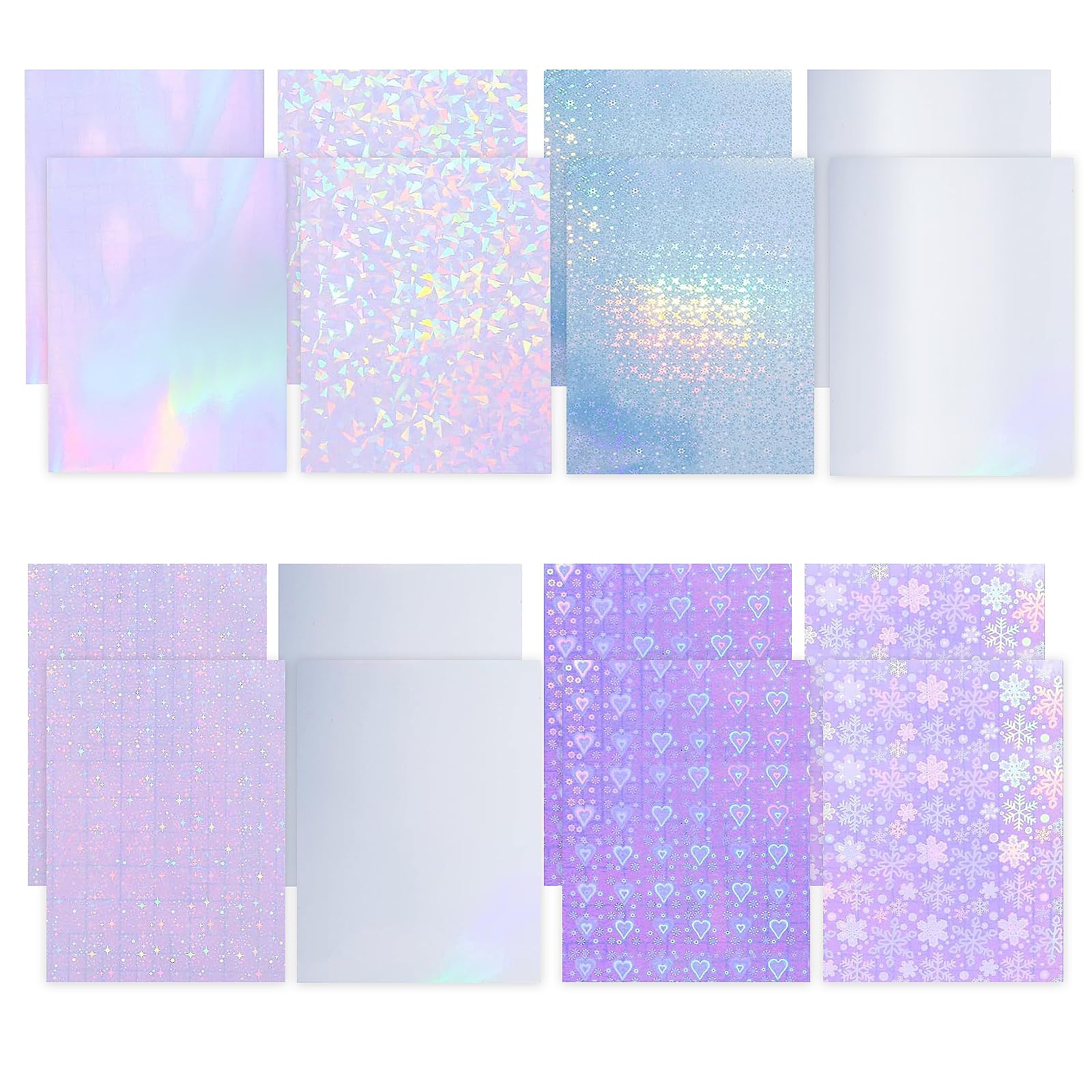 16PCS Holographic Stickers, A4 Self-Adhesive Holographic Overlay ...