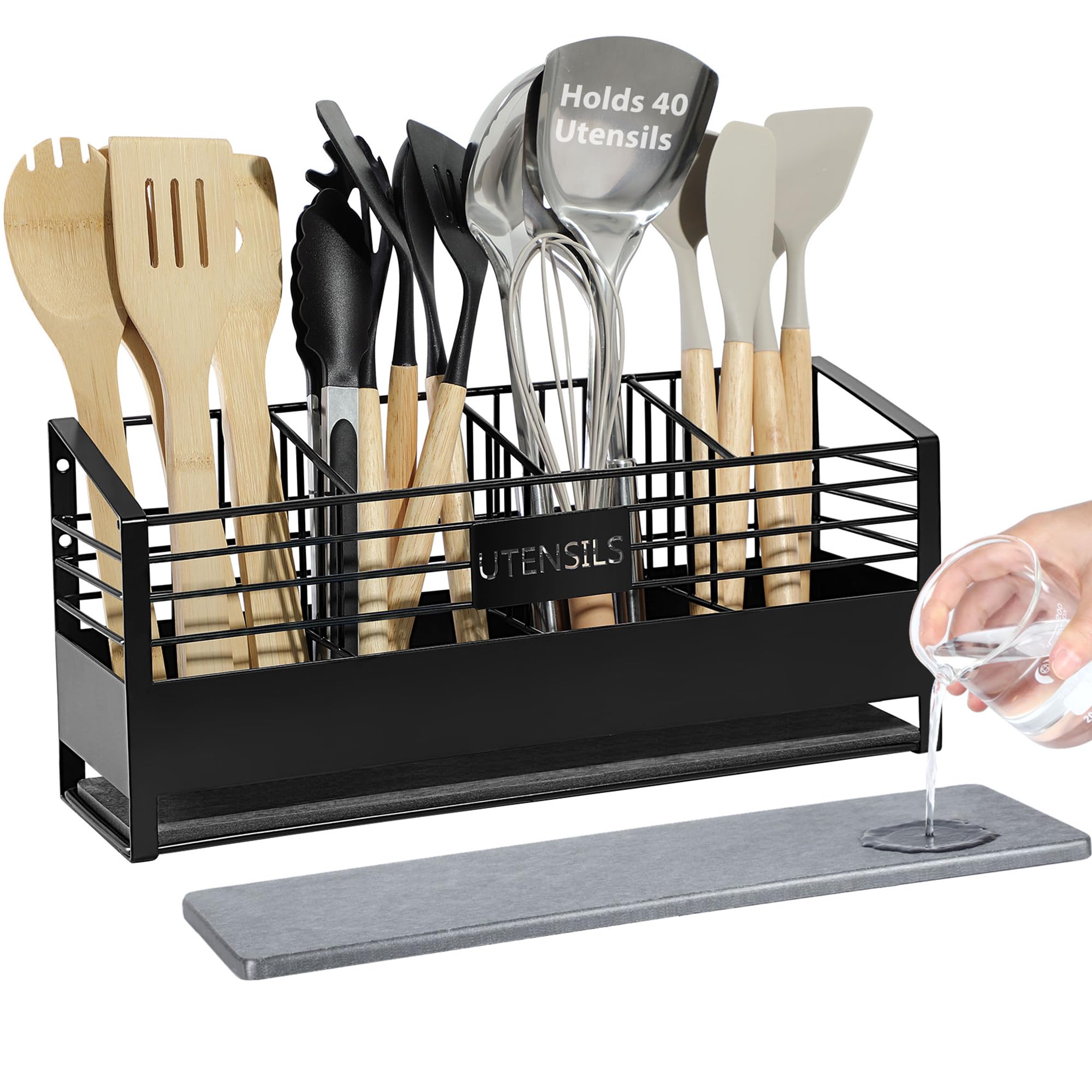 Amazon.com: RESENSTORE Large Utensil Holder for Kitchen Counter, 4 ...