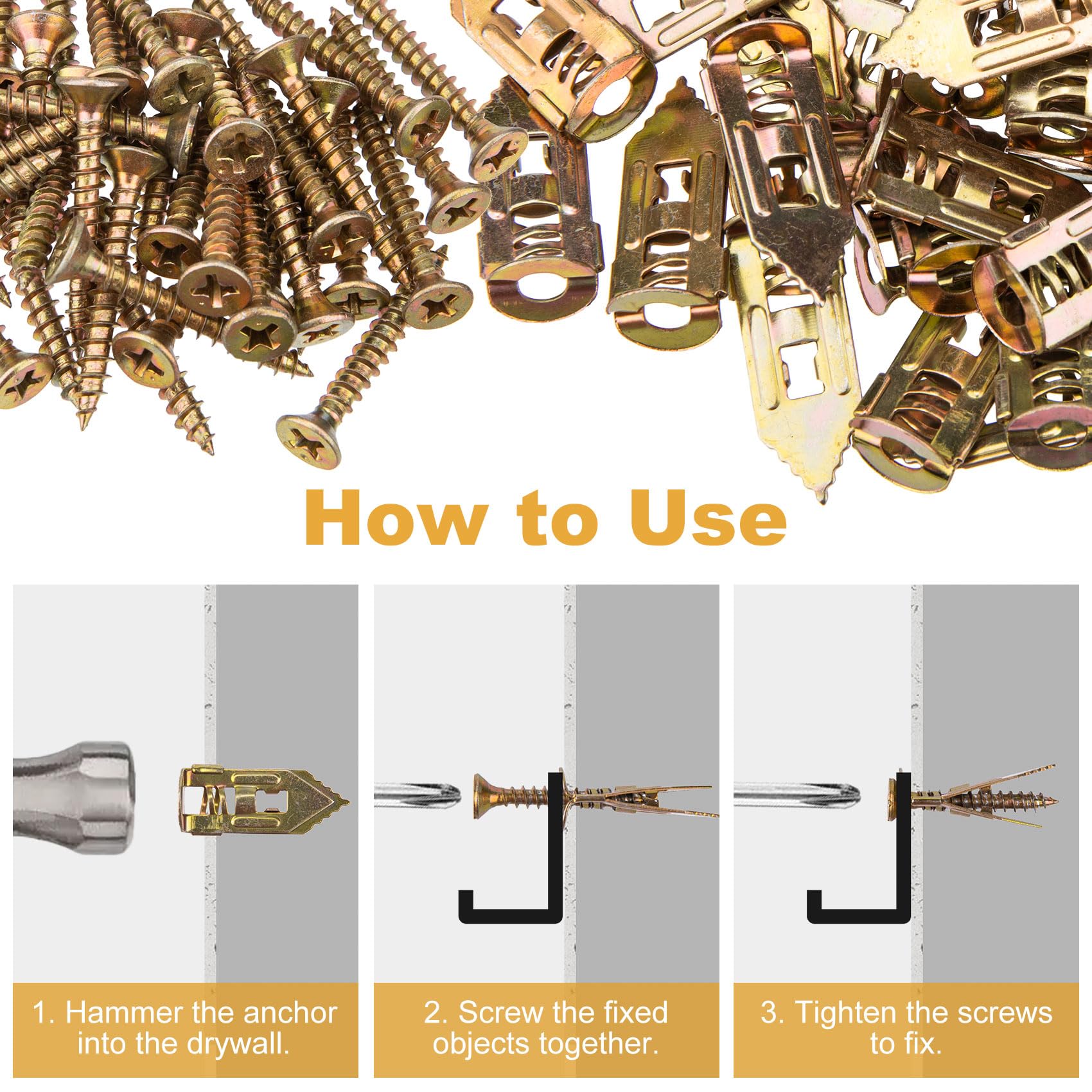 Snapklik.com : PAGOW 80 Pcs Self-Drilling Anchors, 2024 Upgraded Ancors ...