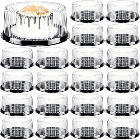 Amazon.com: Nuanchu 24 Pieces 8 Inch Disposable Cake Containers with ...
