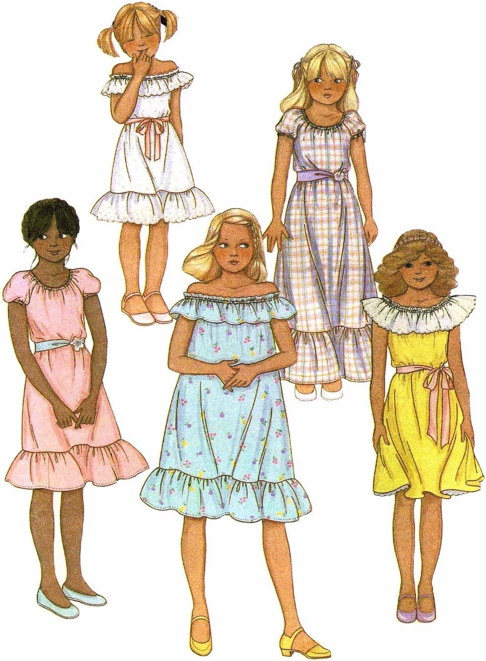 Amazon.com: Girls Boho Peasant Dress McCall's 7916 Vintage Sewing ...