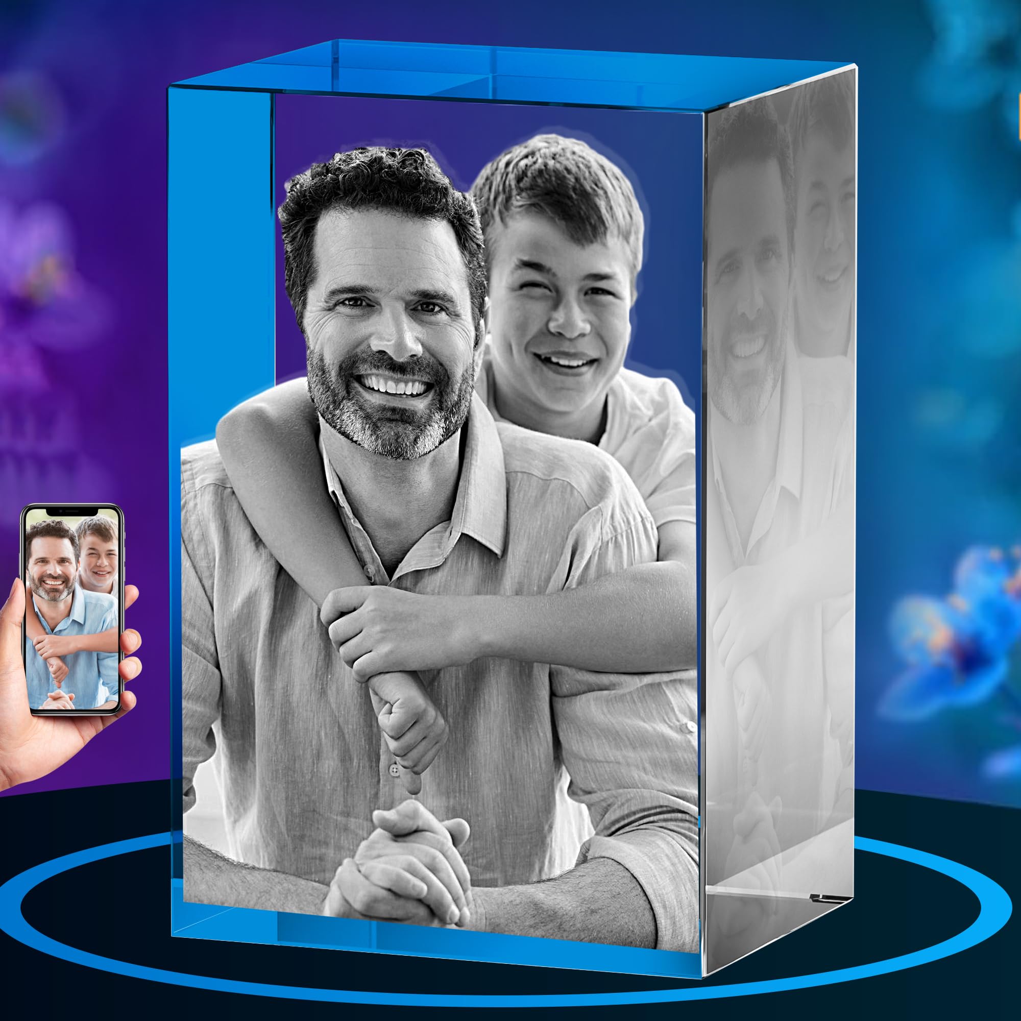 Amazon.com - ZALHIN Personalized 3D Crystal Photo - Custom Laser Etched ...