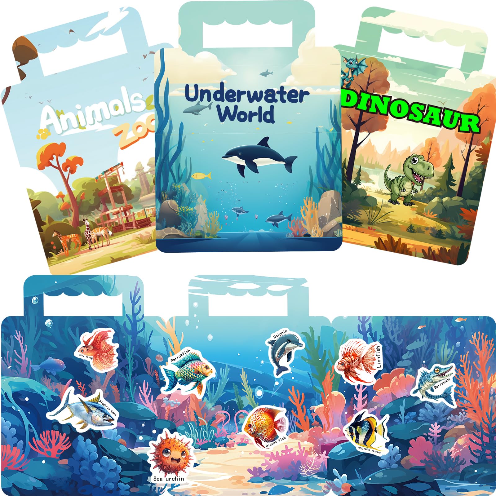 Amazon.com: 3 Pack Reusable Sticker Books for Toddlers 2-4 Years, Stickers for Kids, Animals ...