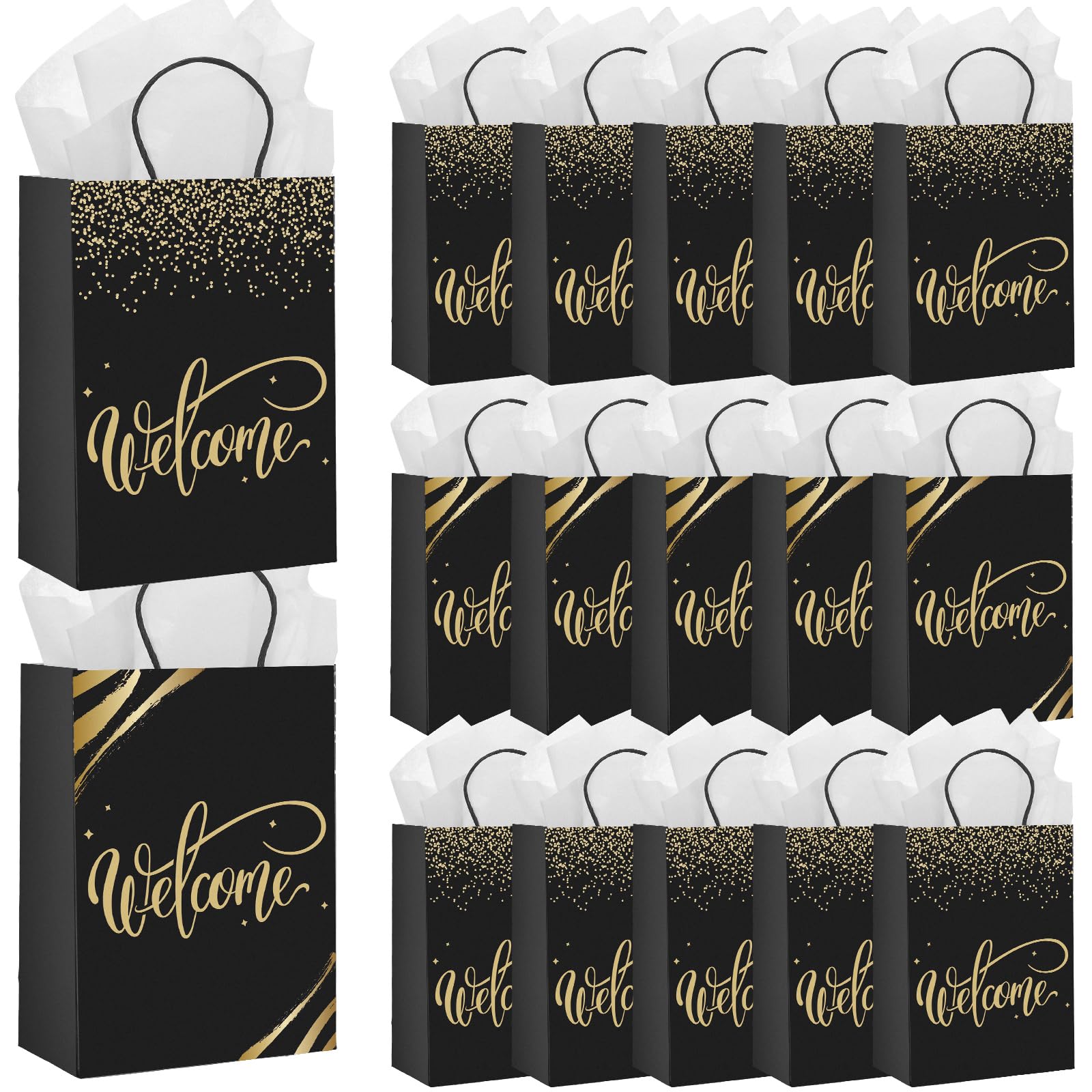 Amazon.com: Kosiz 50 Sets Welcome Gift Bags Bulk with Handles and ...