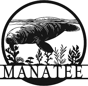 Amazon.com: Personalized Manatee Metal Wall Art | Custom Sea Cow Sign ...