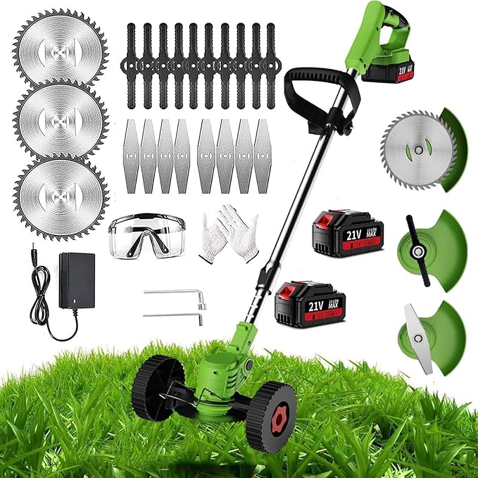 Metal Blade Cordless Strimmer Electric Garden Strimmers with Blades ...