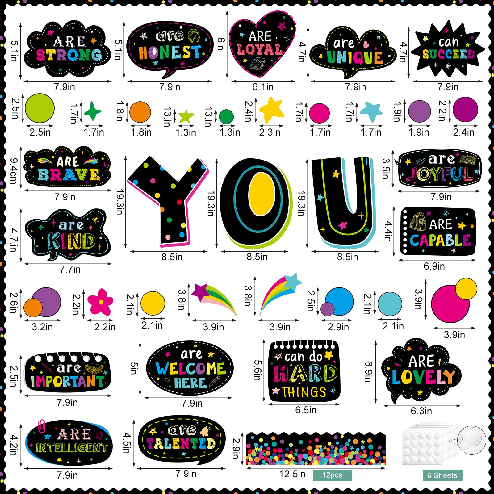 Snapklik.com : 48 Pcs Classroom Bulletin Board Decorations Set ...