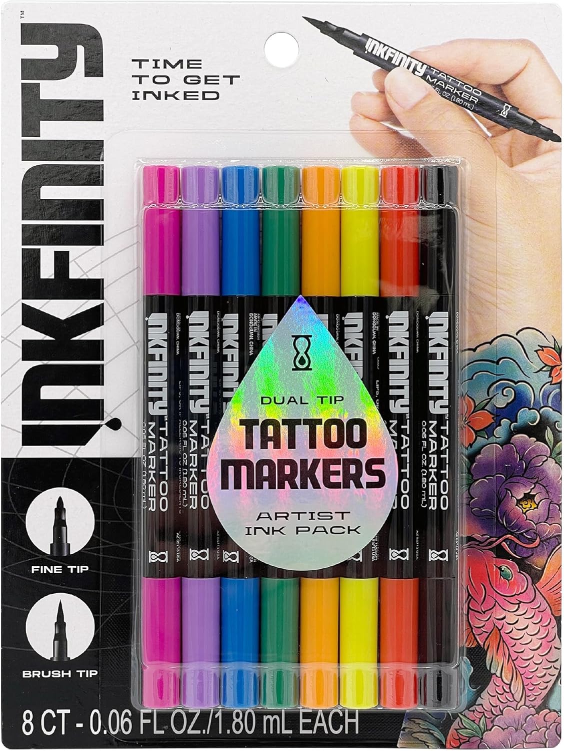 Amazon.com: Savvi Inkfinity 8ct Double Tipped Temporary Tattoo Markers ...