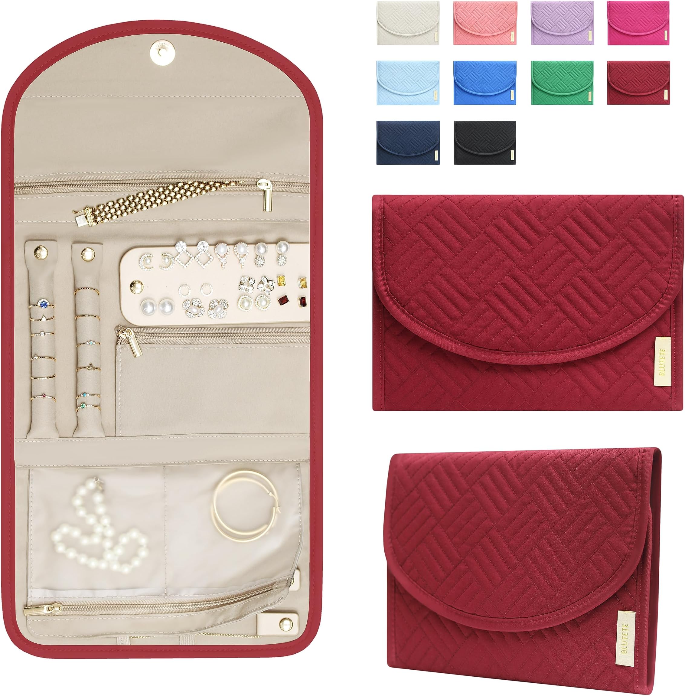 Amazon.com: Kelendle Jewelry Organizer Bag with Zipper - Women Jewelry ...