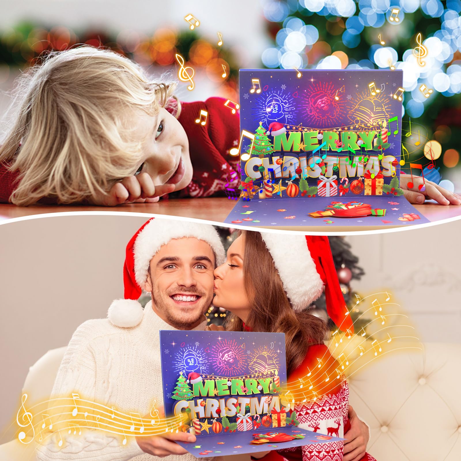 Snapklik.com : MZD8391 LIGHTS MUSIC 3D Pop Up Firework Christmas Card ...