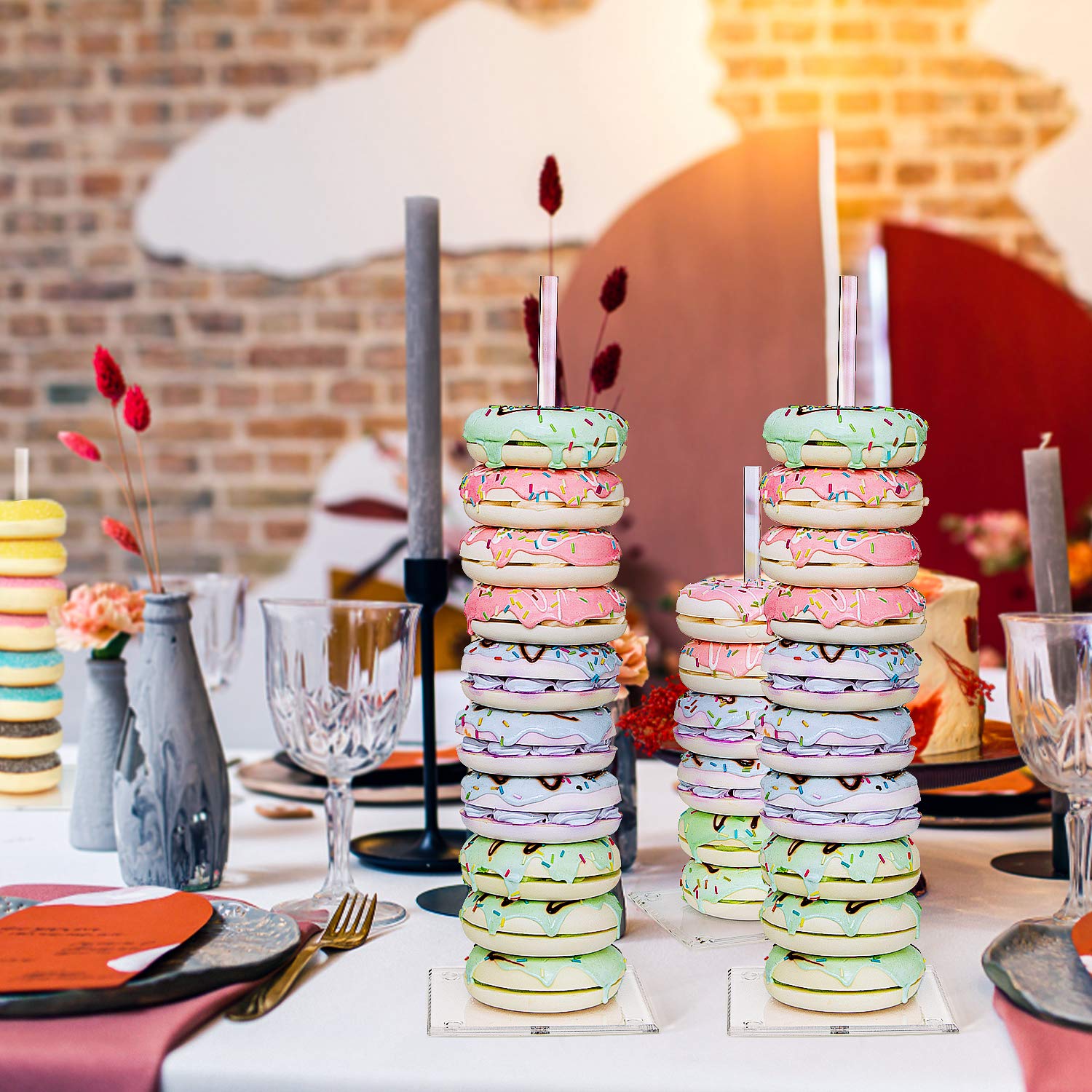 Snapklik.com : Donut Stand, 6 Pack Acrylic Donuts Display Stands ...