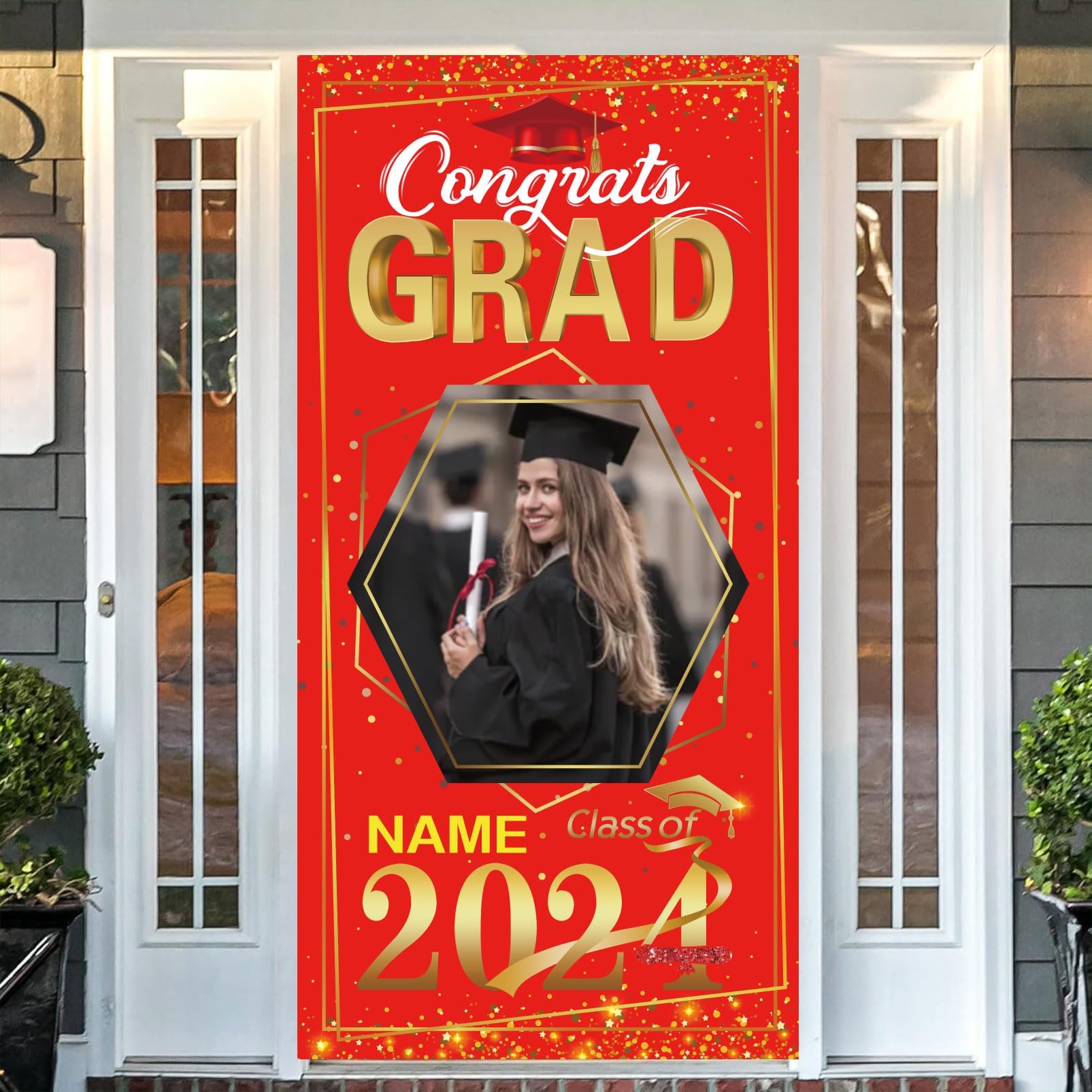 Amazon.com: Personalized Graduation Banner Sets - Custom Photo Class of ...