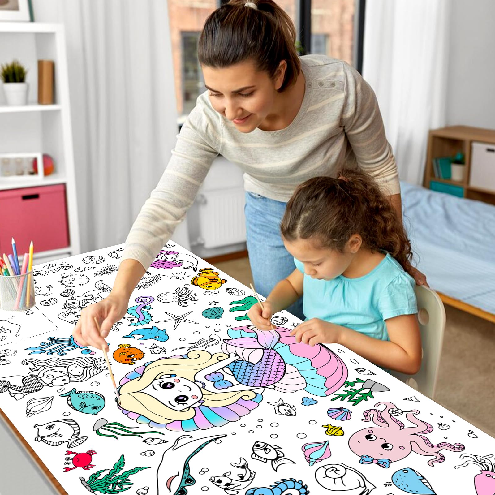 Snapklik.com : Mermaid Giant Coloring Poster, 72 X 30 Inches Large ...