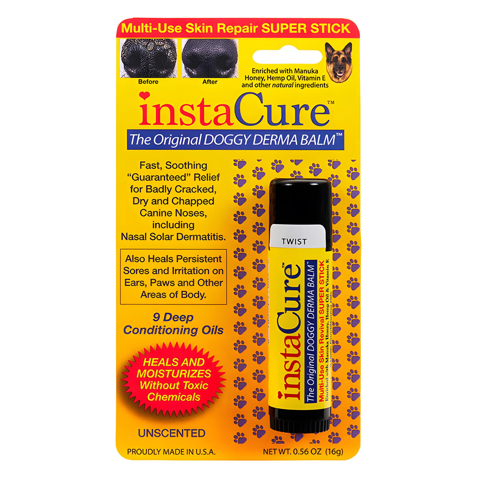 Amazon.com : InstaCure Doggy Derma Balm Jumbo-Sized Skin Repair Stick w ...