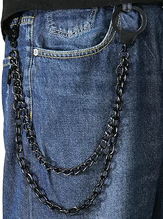 Amazon.com: newtro Pants Wallet Chain Jeans Punk Chains Handcuffs ...