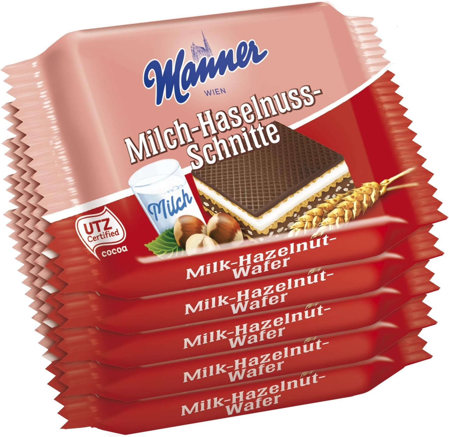 Manner milk and hazelnut square 5x25g : Amazon.co.uk: Grocery