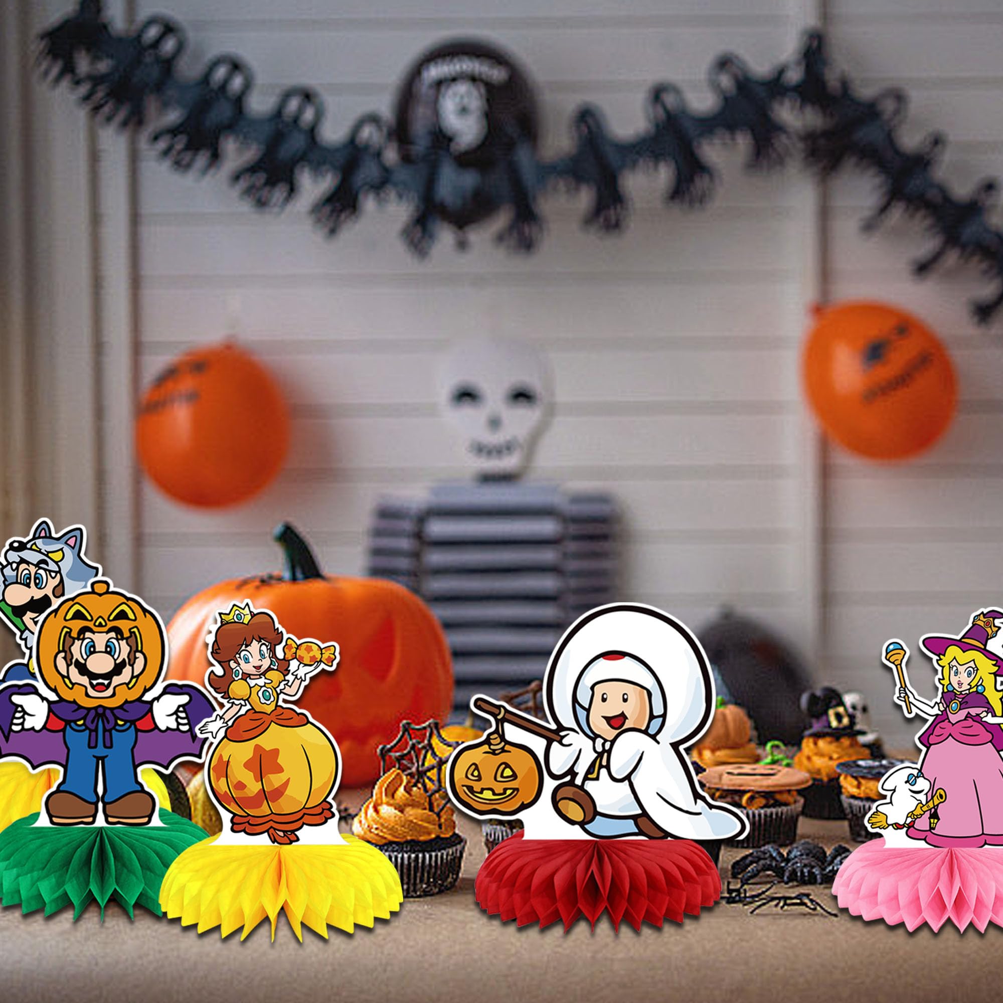 Snapklik.com : Halloween Mario Party Honeycomb Centerpiece Table ...