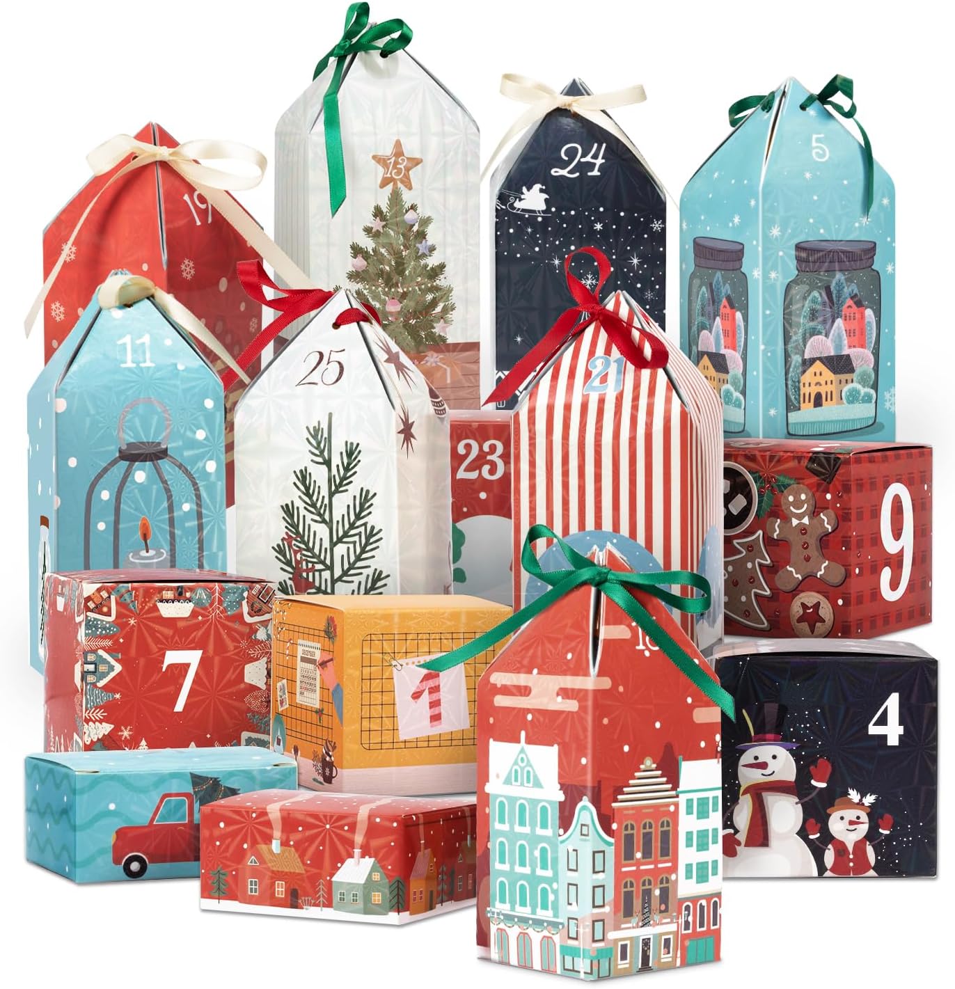 Amazon.com: DIY Christmas Advent Calendar Boxes to Fill, 25 Numbered ...