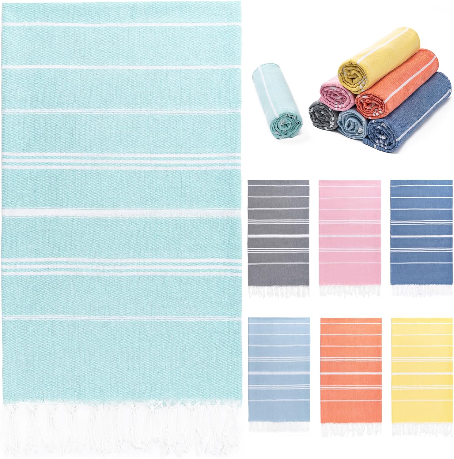 Amazon.com: Aegero Turkish Beach Towel, 36"x71" Quick Dry Sand Free ...