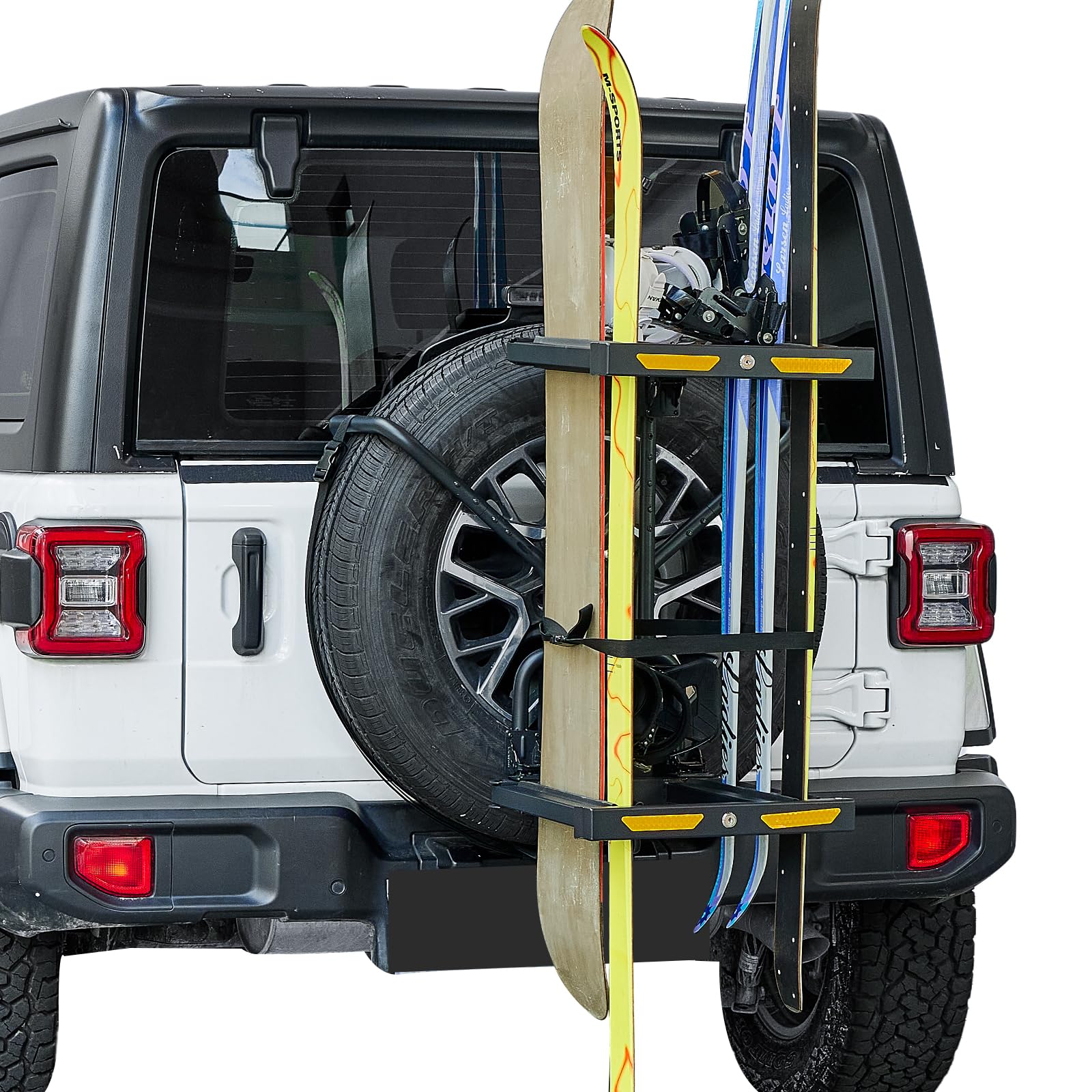 Amazon.com: JOYTUTUS Spare Tire Ski Snowboard Rack with Security Lock ...