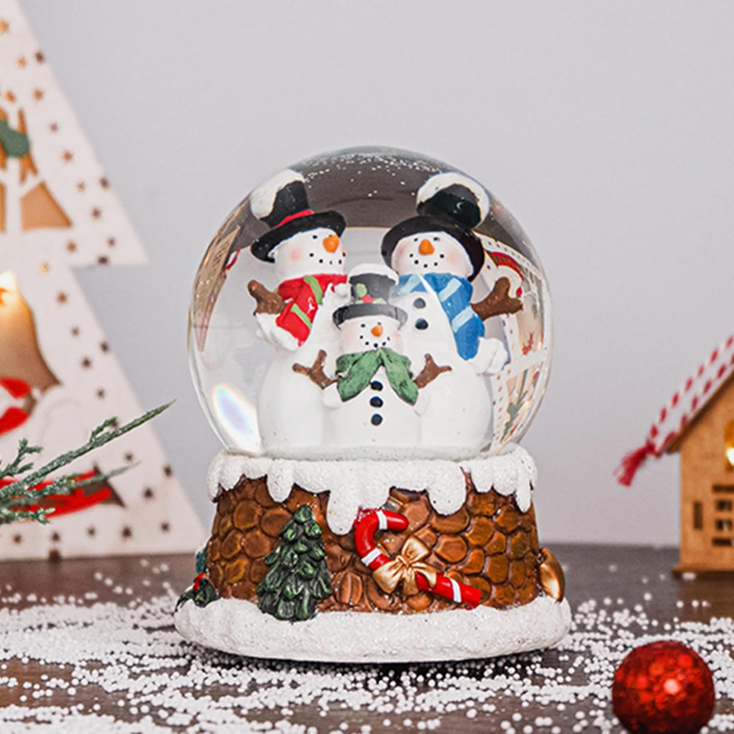 Amazon.com: DUSVALLY Snow Globe Gift for Kid & Adult Snowman-Family ...