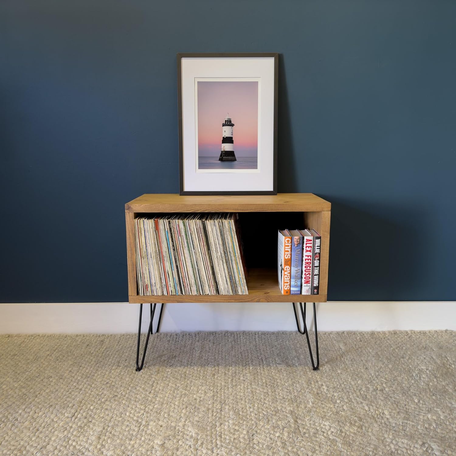 Record Player Stand | Rustic Vinyl HiFi Storage | Side Table | Turn ...