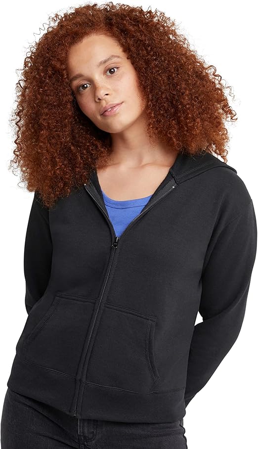 Hanes Women's Hoodie, Ecosmart Fleece Full-zip Hoodie, Zip-up Hooded ...