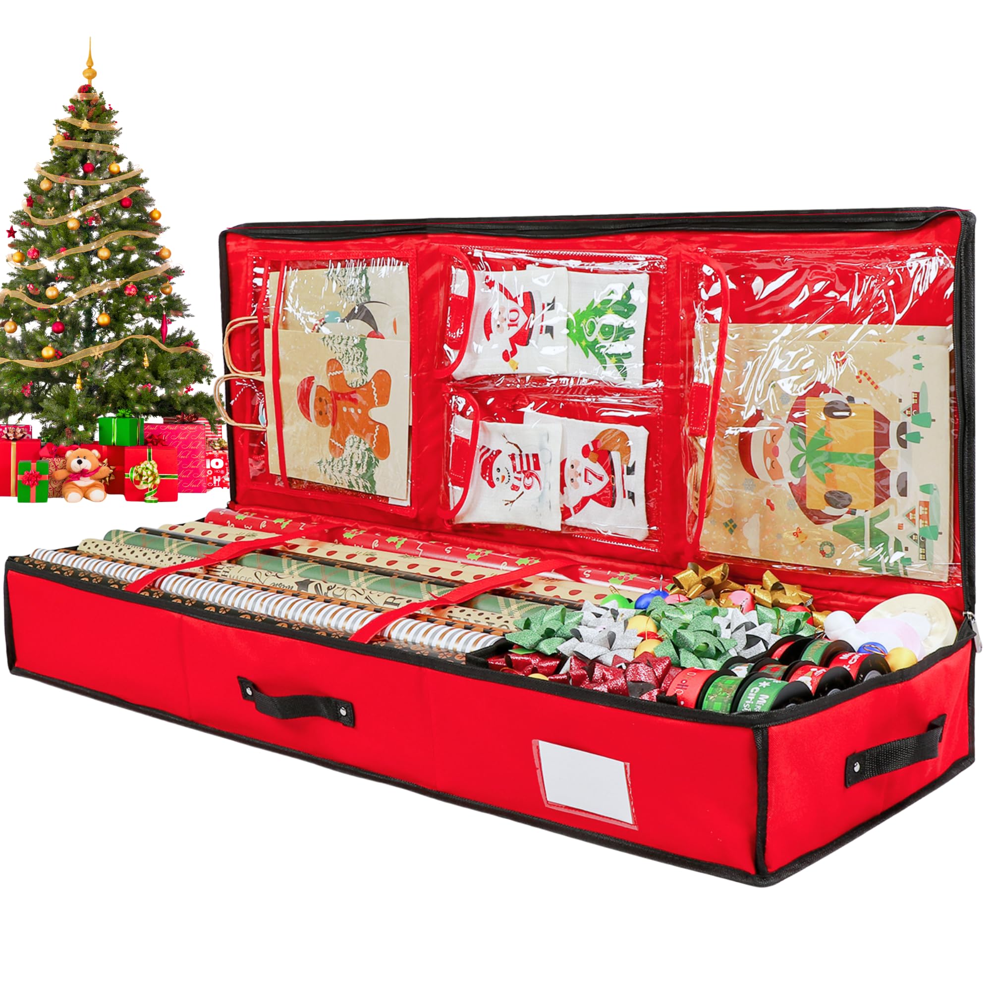 Amazon.com: YARO Christmas Wrapping Paper Storage Bag - 40'' Durable ...