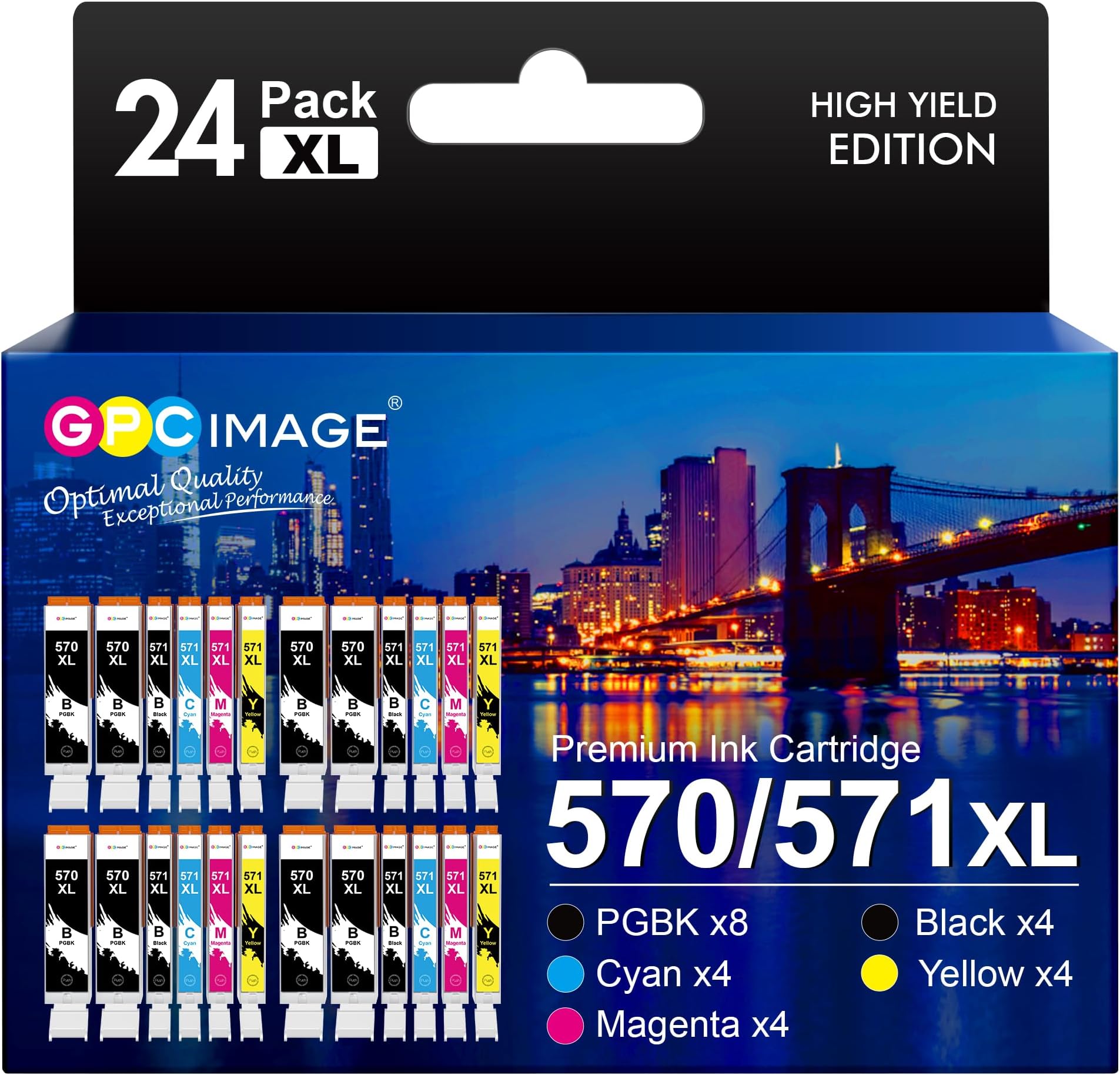 GPC Image 12-Pack PGI 570XL CLI 571XL Ink Cartridges Replacement for ...