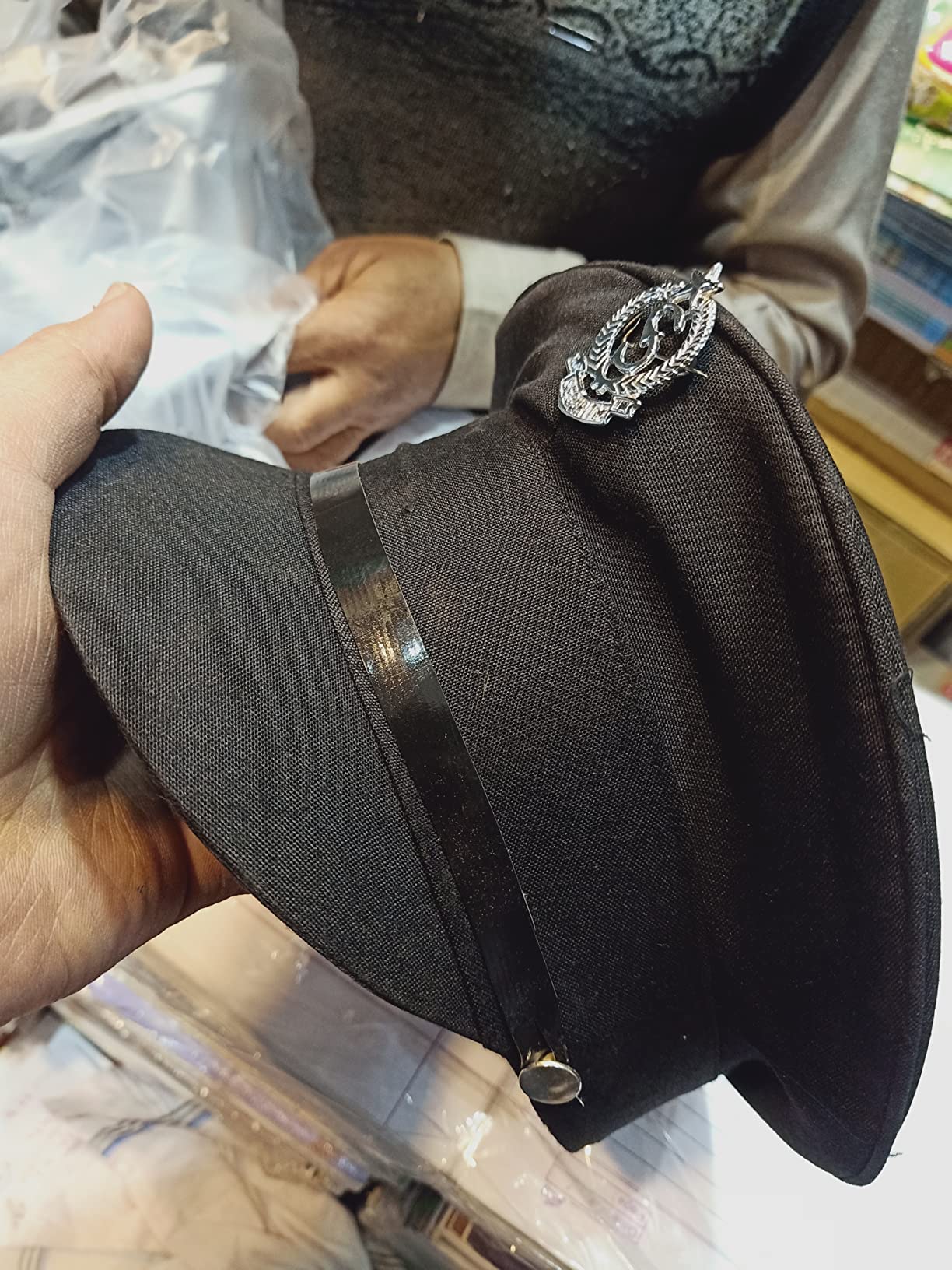 REGALIA Security Guard Peak Cap Black with Red Strip, Each : Amazon.in ...