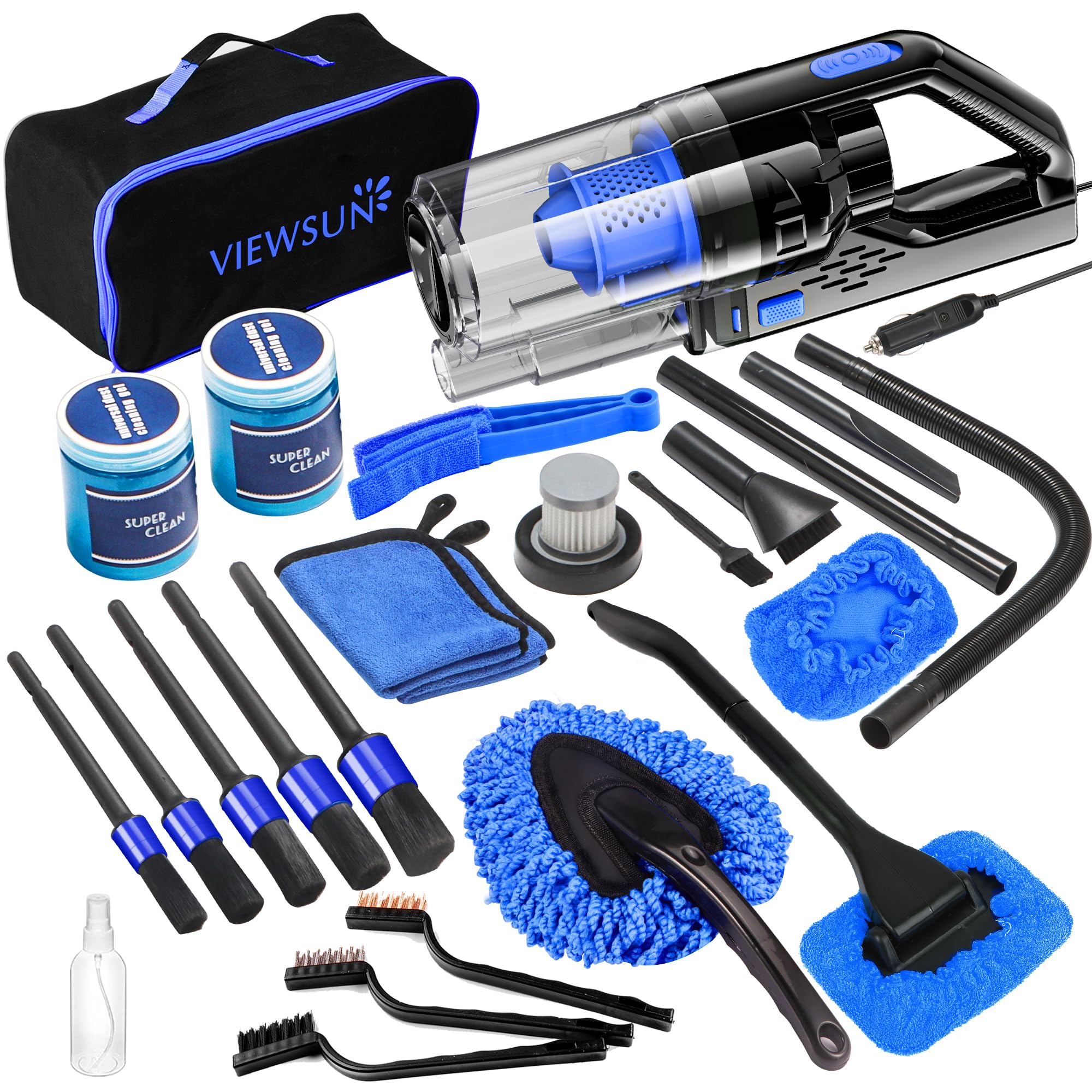 Amazon.com: Viewsun Car Cleaning Kit, Car Interior Detailing Kit with ...